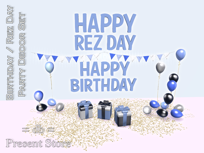 Second Life Marketplace - ::db:: Happy Birthday / Rez Day Letters Party Decor Set IV